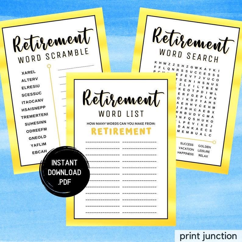 Retirement Games Retirement Party Games Virtual Retirement - Etsy