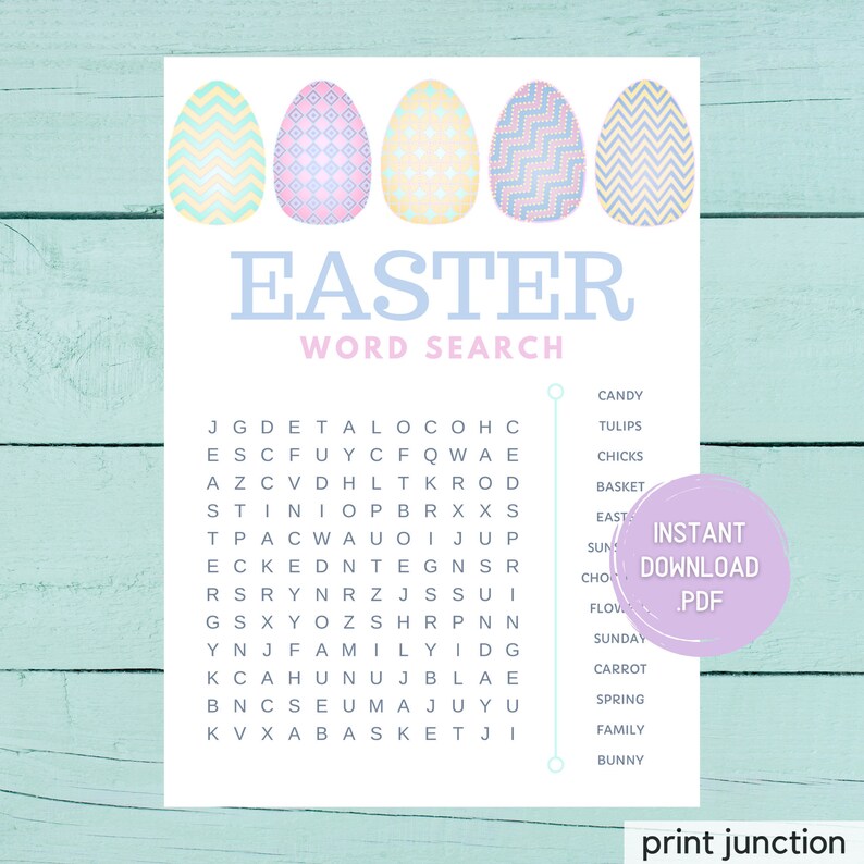 Easter Word Search Game: Printable Family Fun (digital Download) - Etsy