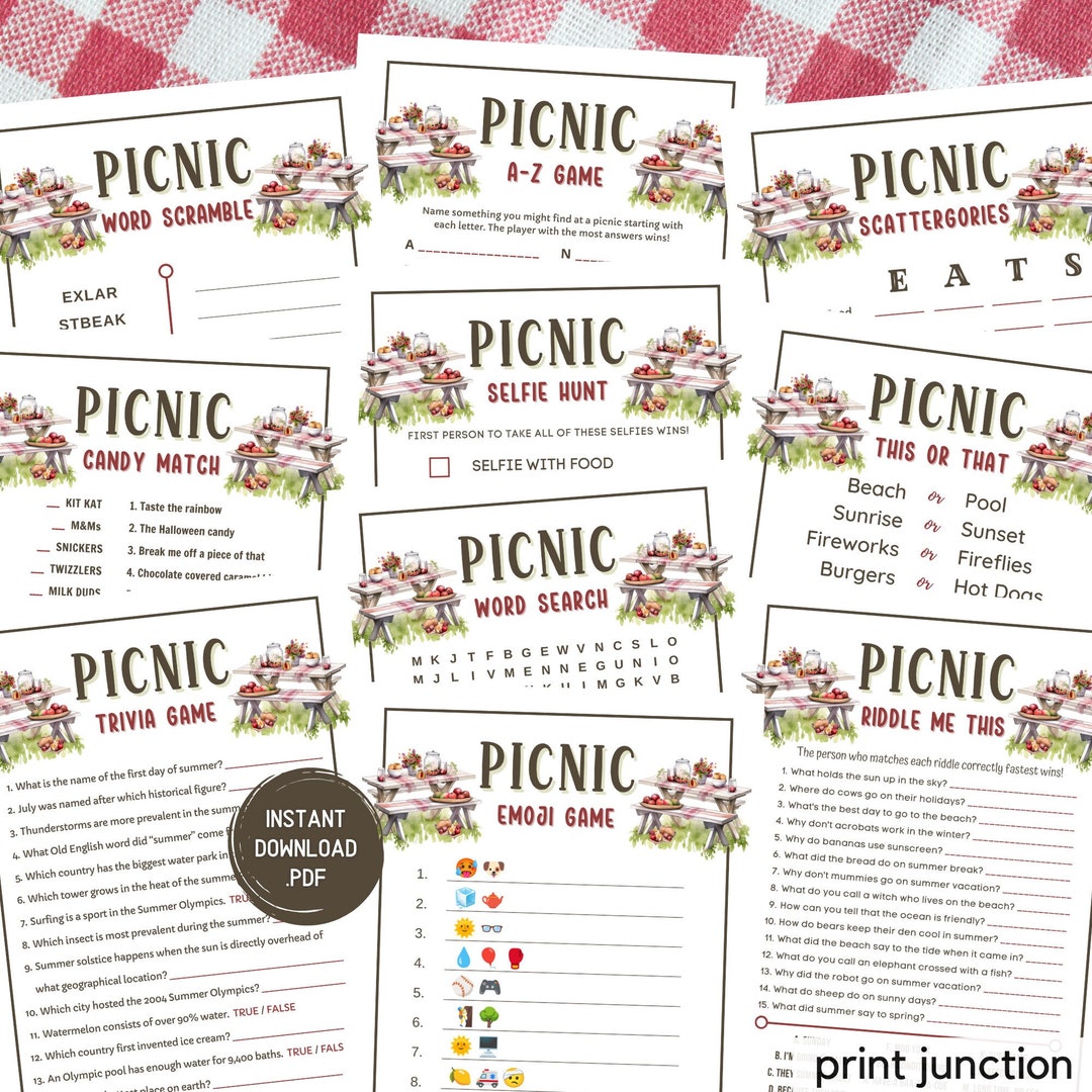 10 Summer Games Bundle, Printable Summer Games, Summertime Activities ...