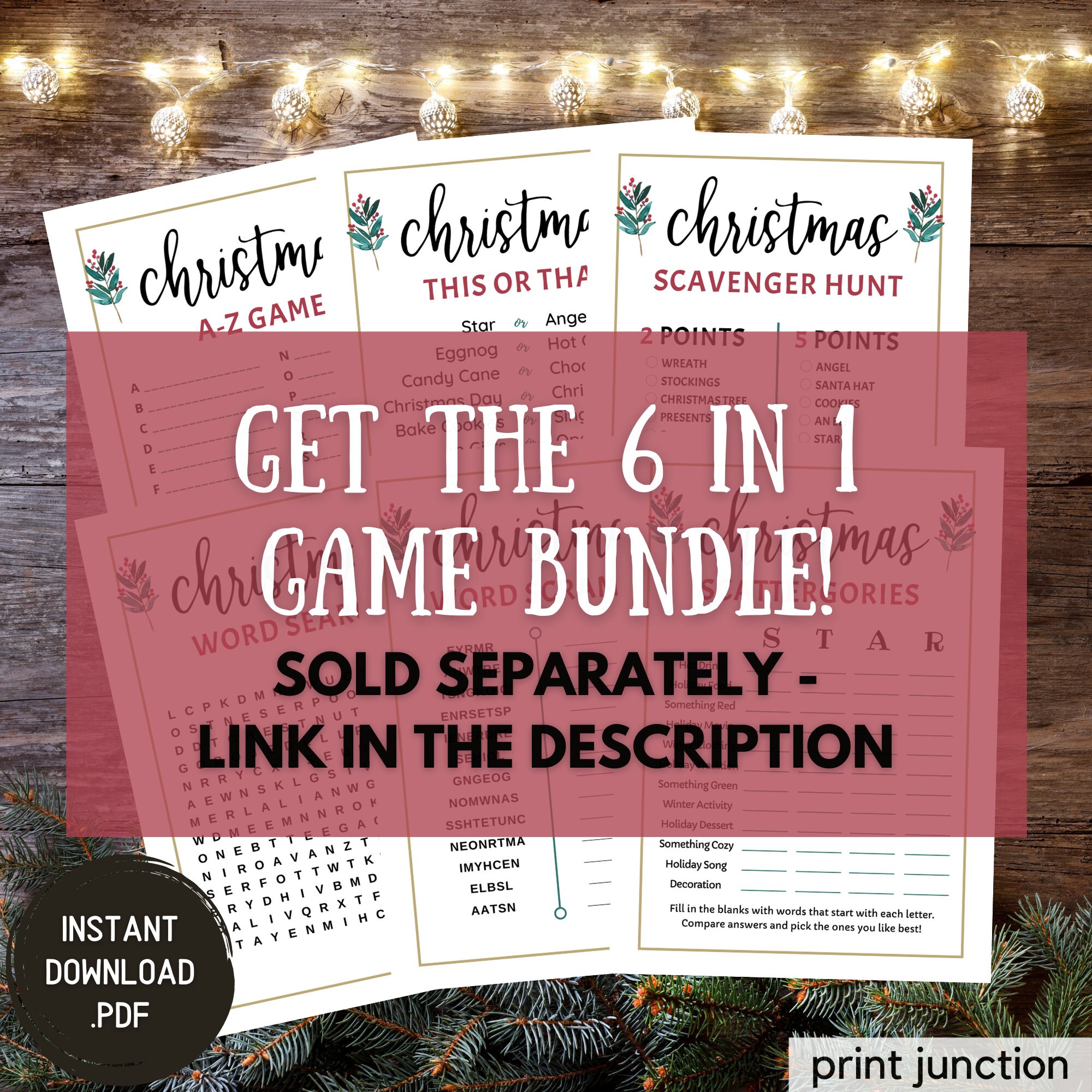 Christmas Word Scramble Holiday Game Christmas Word Scramble Party Game ...