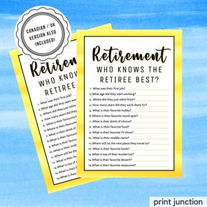 Retirement Party Games, Who Knows the Retiree Best, How Well Do You ...