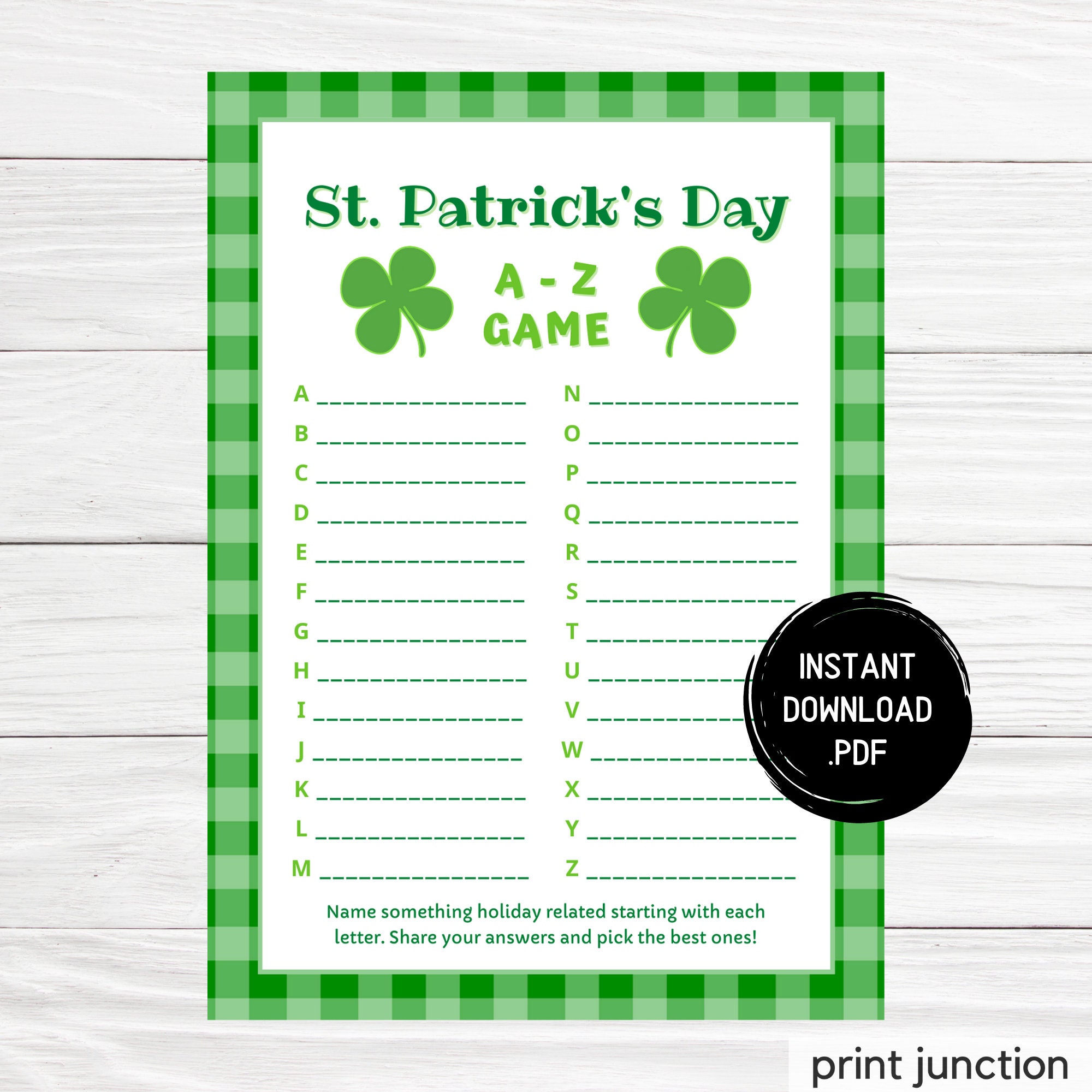 St Patricks Day Games St Pattys Day Party Games St Pats Game | Etsy Canada