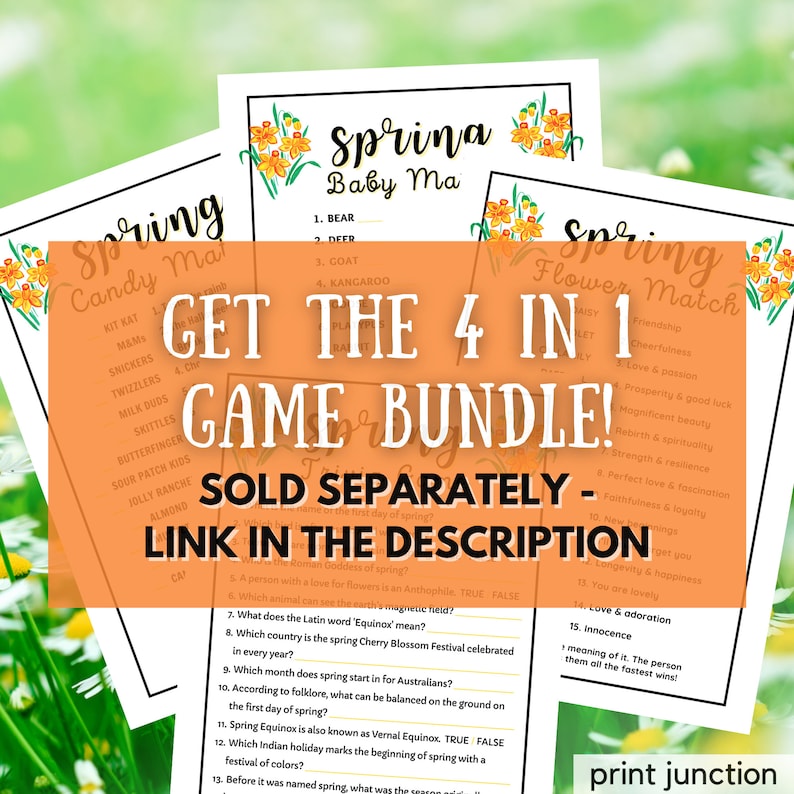 Spring Flower Trivia Game: Printable Matching Activity (PDF Download ...