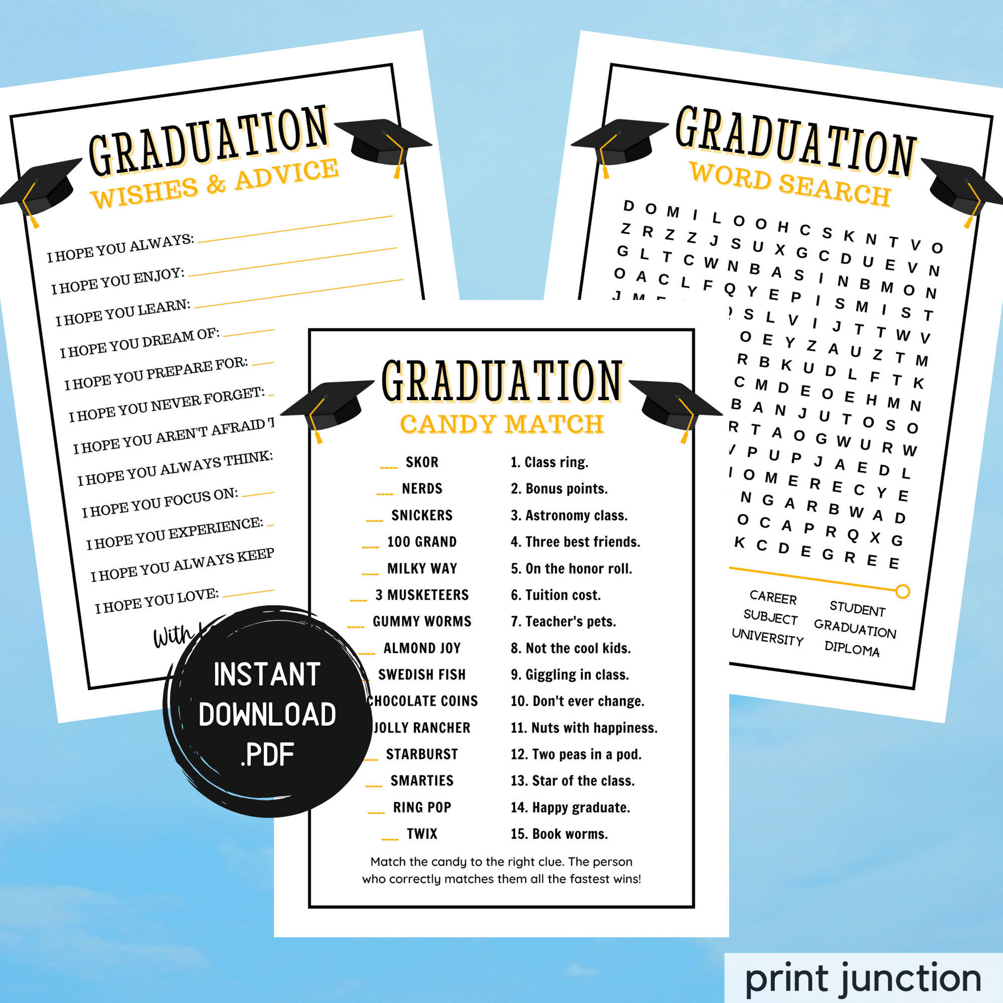 10 Graduation Games Bundle Graduation Party Games Fun Grad - Etsy