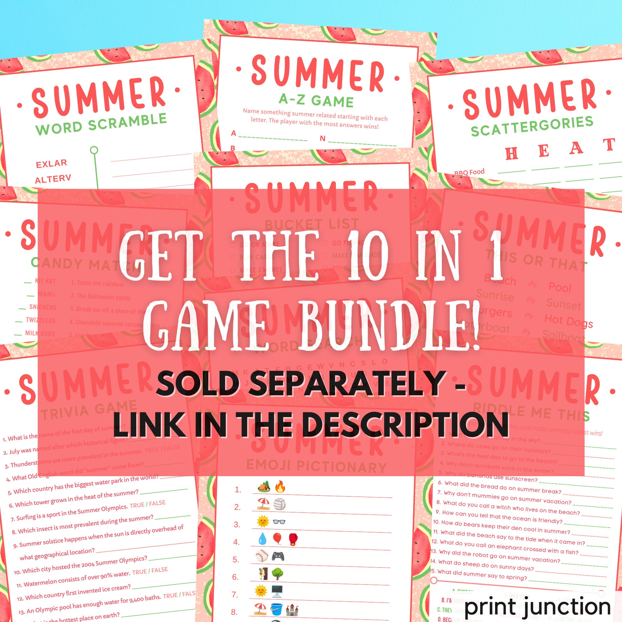 Summer Riddle Me This Trivia Game, Summer Trivia Game, Summer Printable ...