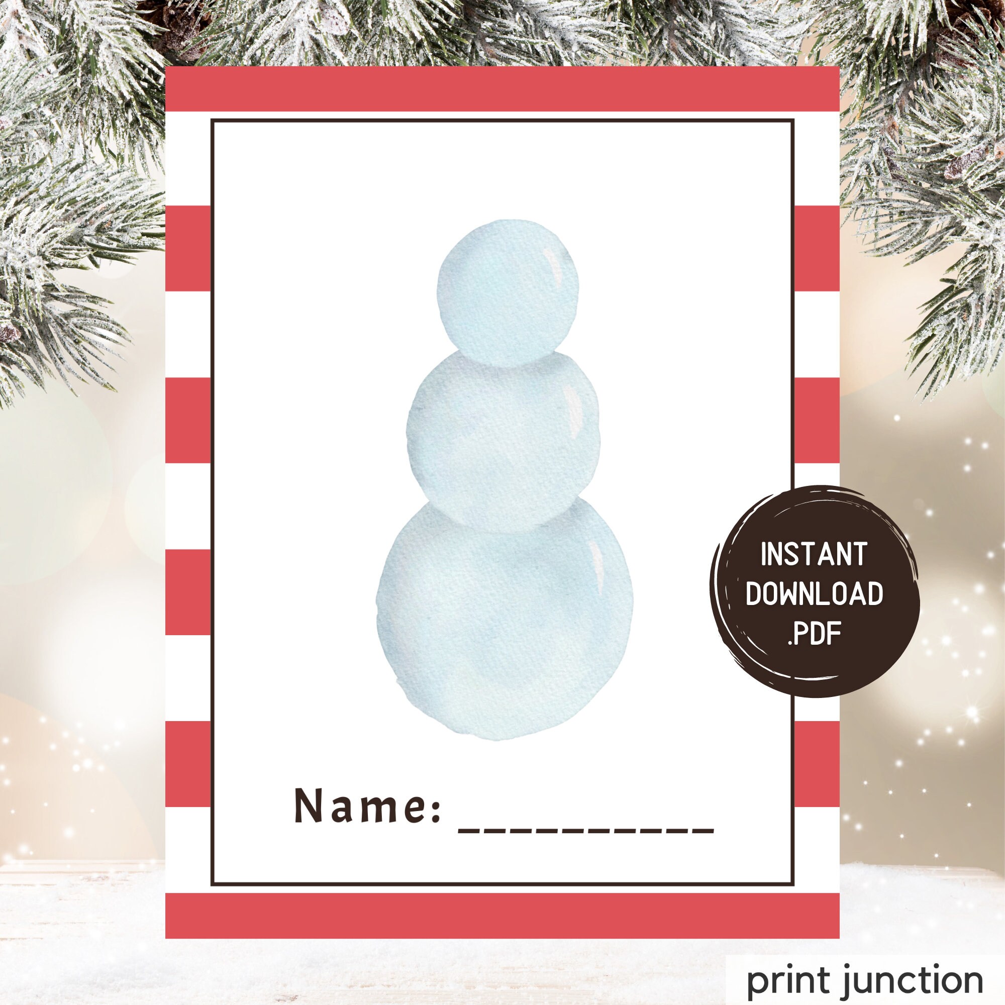 Roll A Snowman Game, Printable Christmas Game, Winter Activity for Kids ...