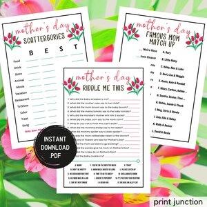10 Mothers Day Games Bundle, Printable Mothers Day Games, Mothers Day ...