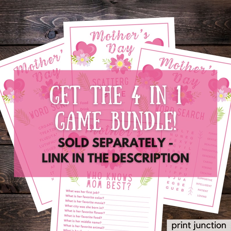 Mother's Day Word Search Game: Printable Activity (digital Download) - Etsy