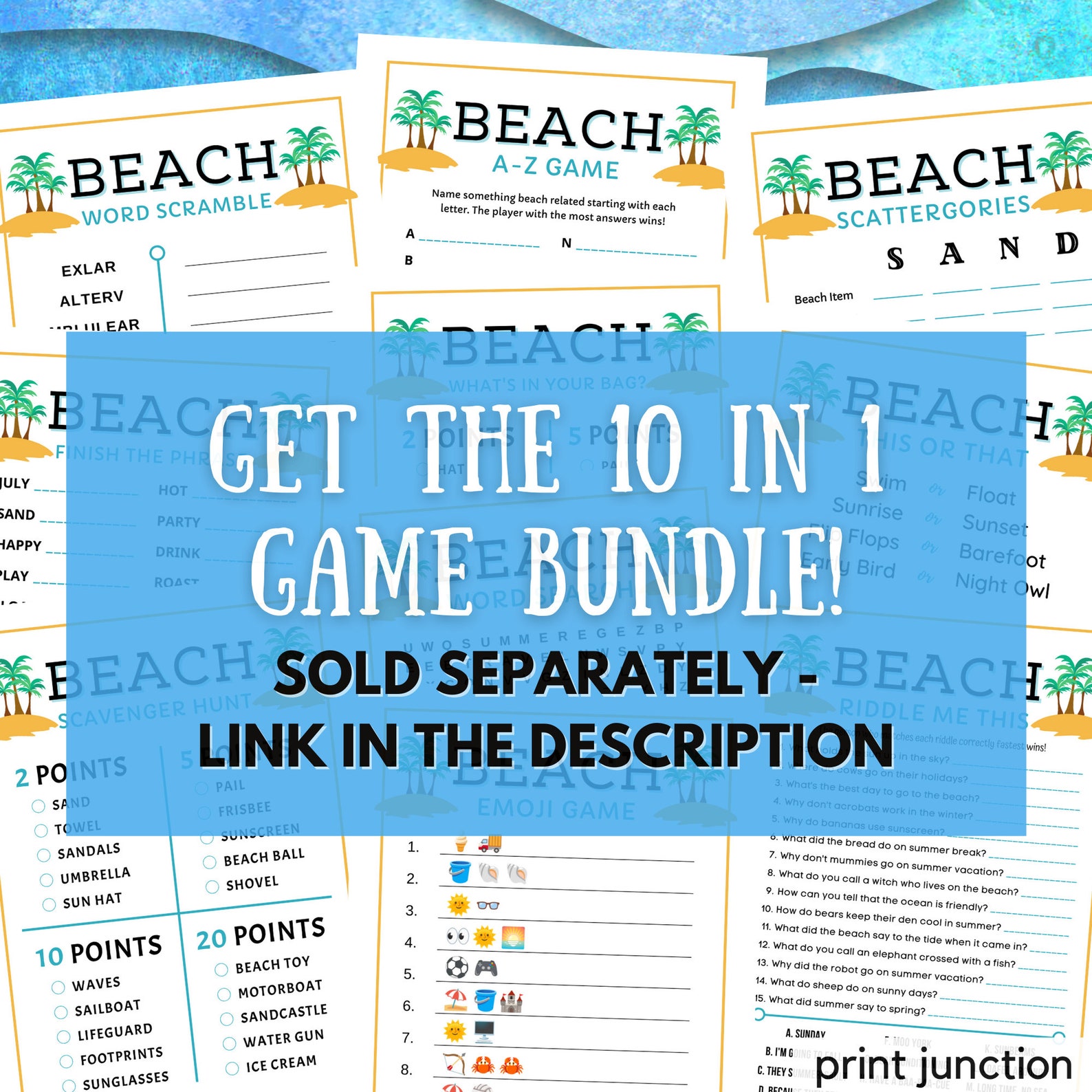 Beach What's in Your Bag Game: Summer Vacation Fun (PDF Download) - Etsy
