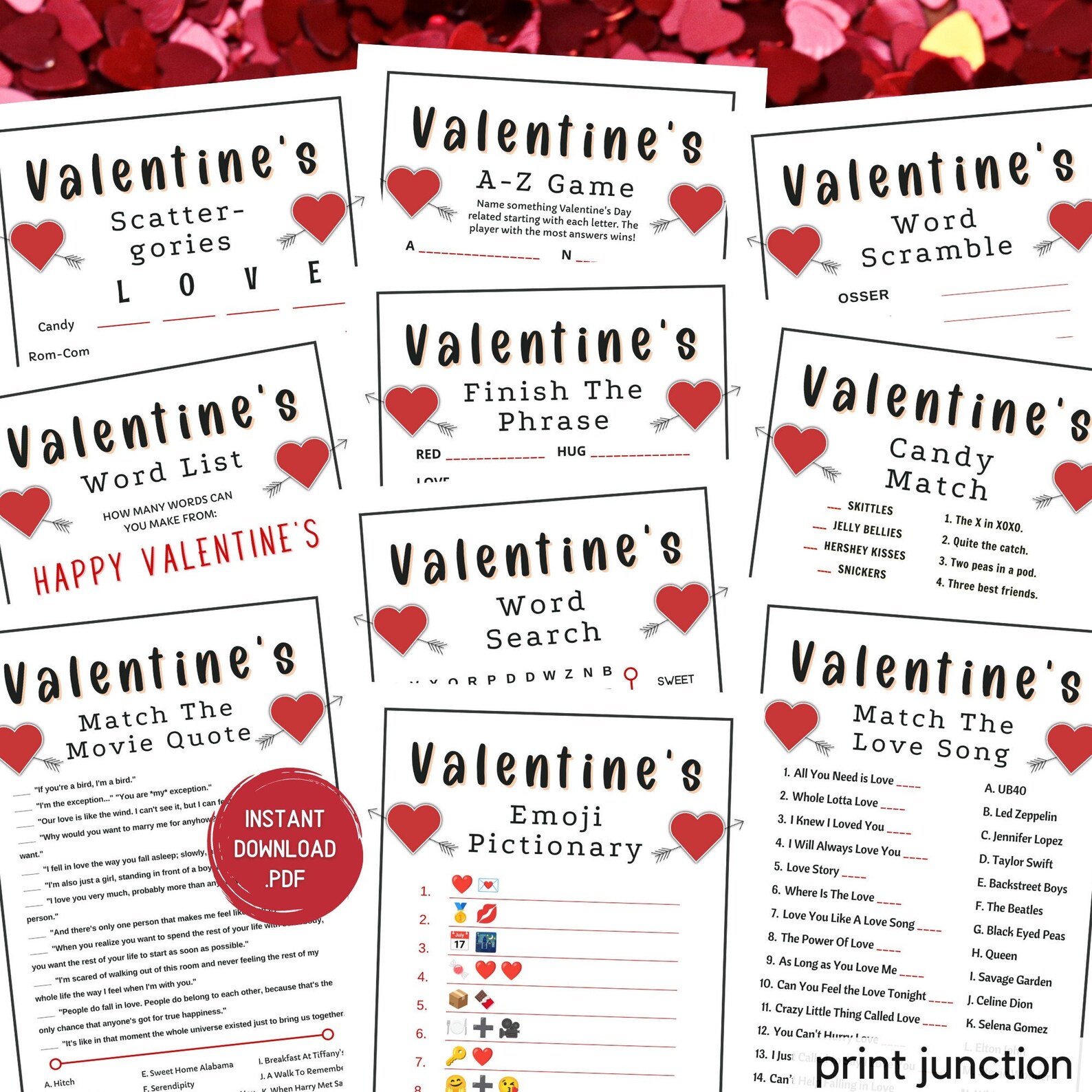 Valentines Day Games, Valentines Party Games, Valentines Printable ...