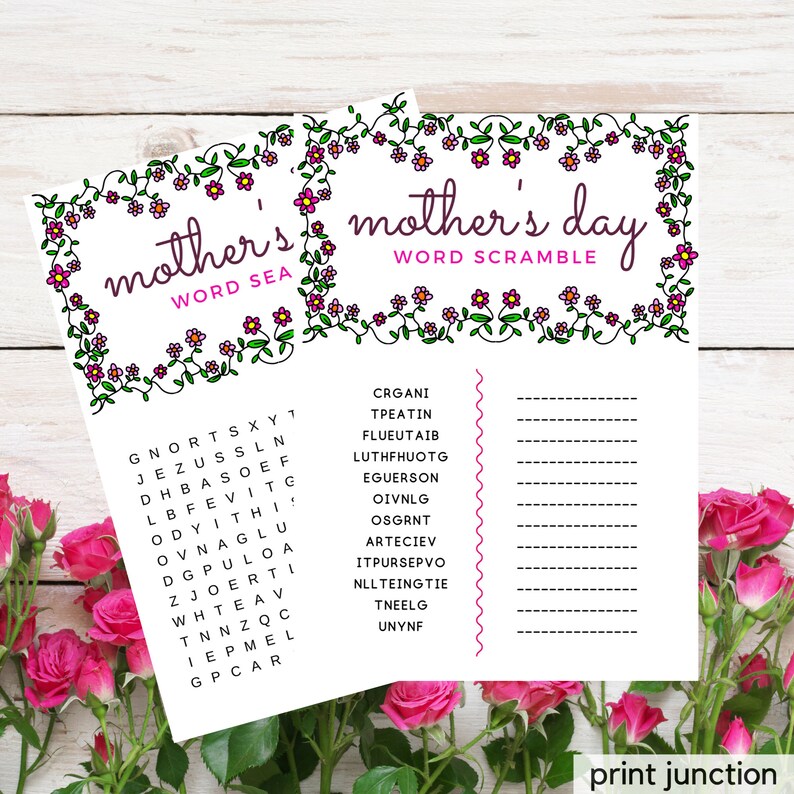 Mother's Day Games Mother's Day Printables Word | Etsy