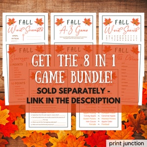 Fall Scattergories A-Z Game, Fall Party Games, Printable Autumn Game ...