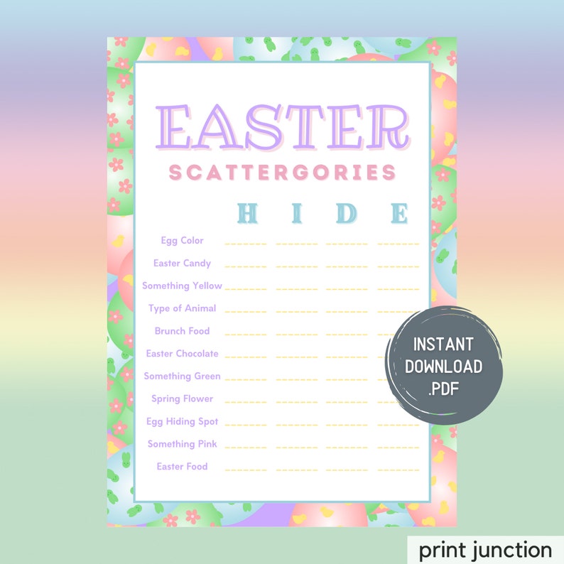 Printable Easter Games Bundle: Word Scramble, Scavenger Hunt (digital ...