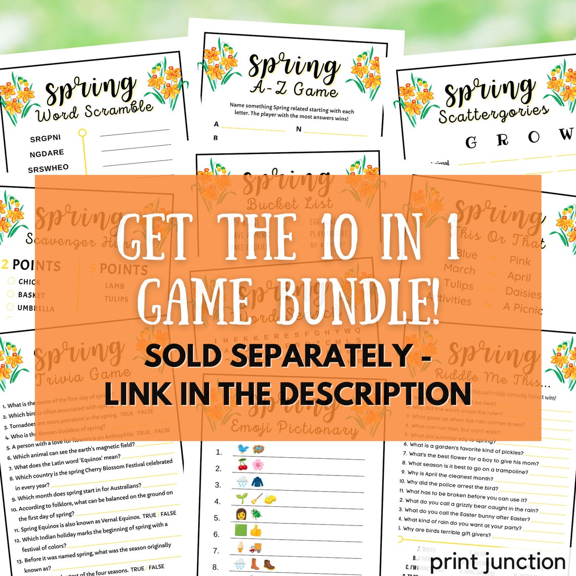 Spring A-Z Game: Printable Word Game for Kids (instant Download) - Etsy