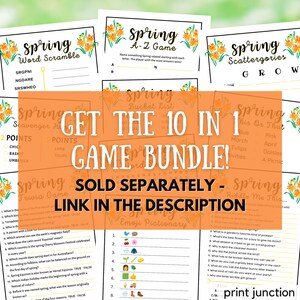 Spring A to Z Game Spring Printable Games Springtime - Etsy