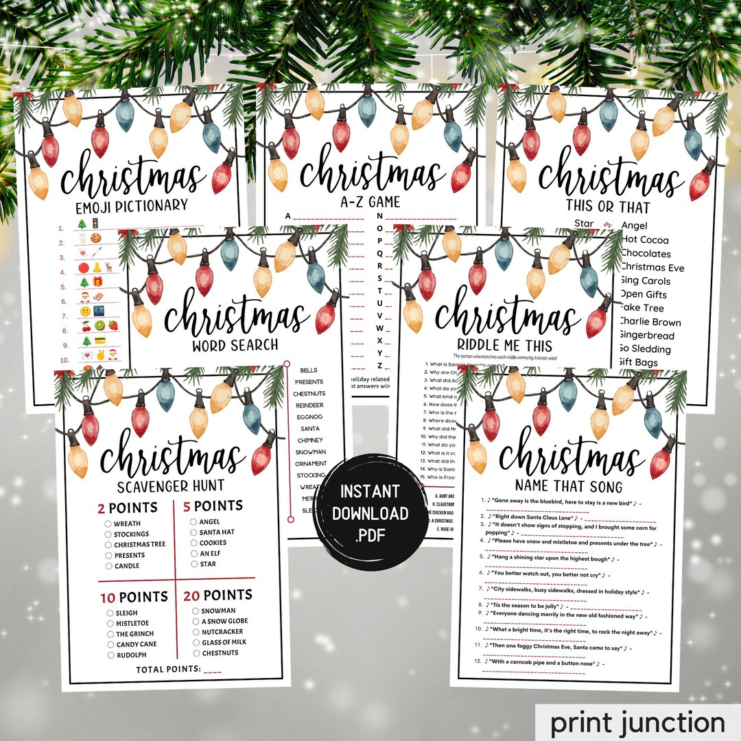 Christmas Game Bundle, Holiday Party Trivia, Christmas Party Games ...