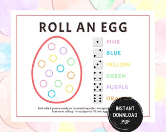 Easter Egg Exchange Dice Game, Printable Easter Games, Easter Egg Dice ...