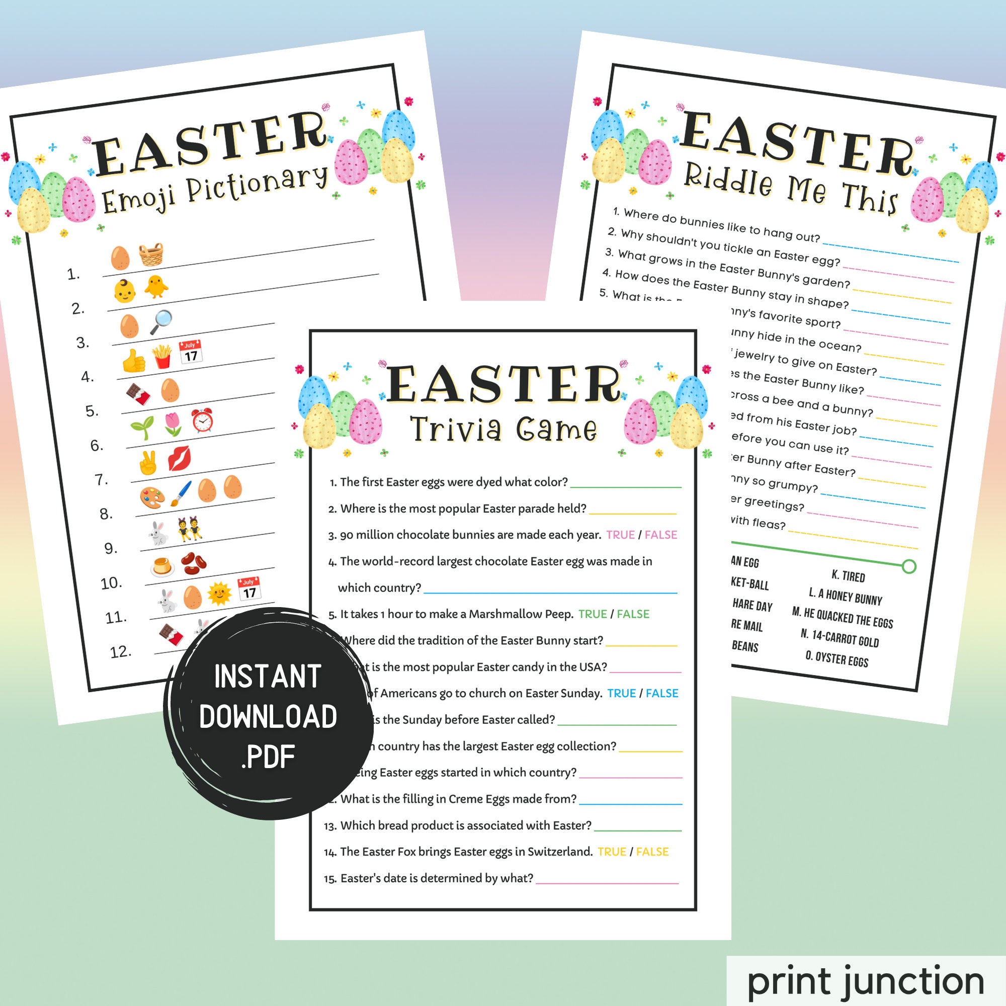 Easter Games, Spring Games, Printable Easter Games, Easter Activities ...