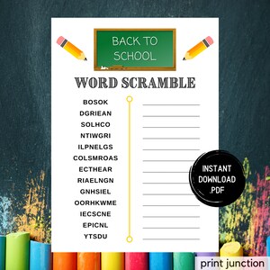 Back to School Games, First Day of School Activities, Printable School ...