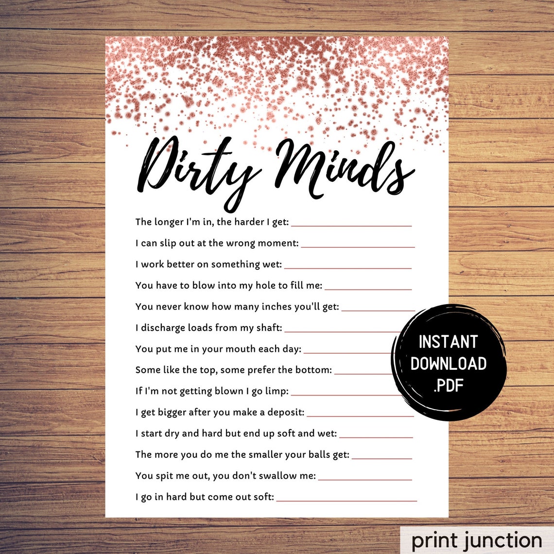 Dirty Minds Trivia Girls Night Games Ladies Night Games - Etsy