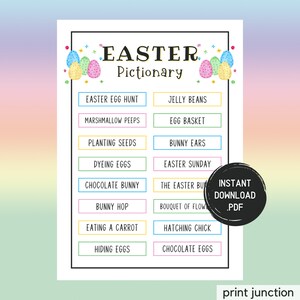 Easter Pictionary Game, Printable Easter Games, Easter Party Games ...
