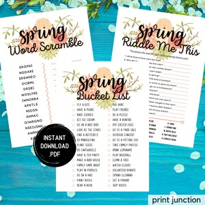 10 Spring Games Bundle, Printable Spring Games, Springtime Activities ...