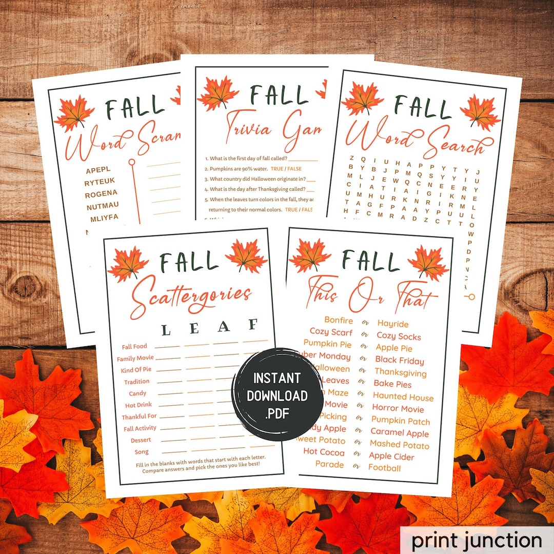 Thanksgiving Games, Fall Games, Autumn Games, Fall Activities, Fall Fun ...