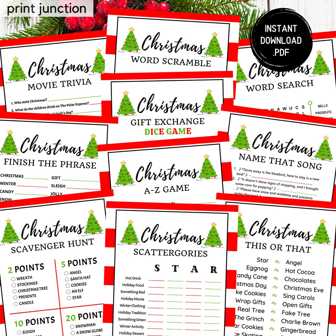Christmas Trivia Games - Christmas Games Bundle - 10 Christmas Game ...