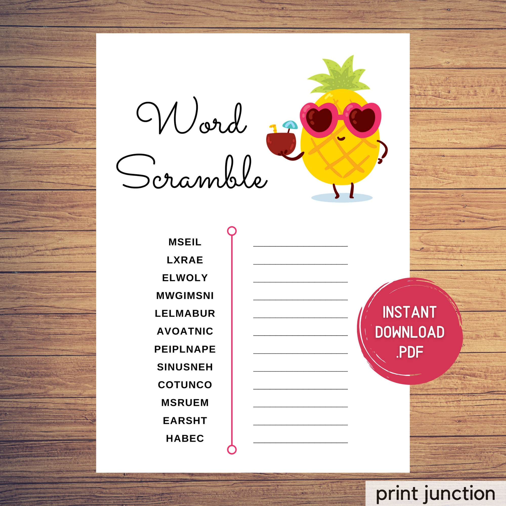 Kids Worksheet - Word Puzzle - Word Scramble - Kids Activities ...