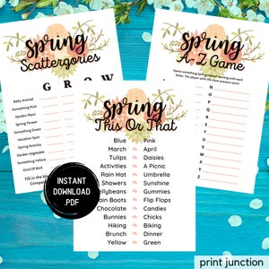 10 Spring Games Bundle, Printable Spring Games, Springtime Activities ...