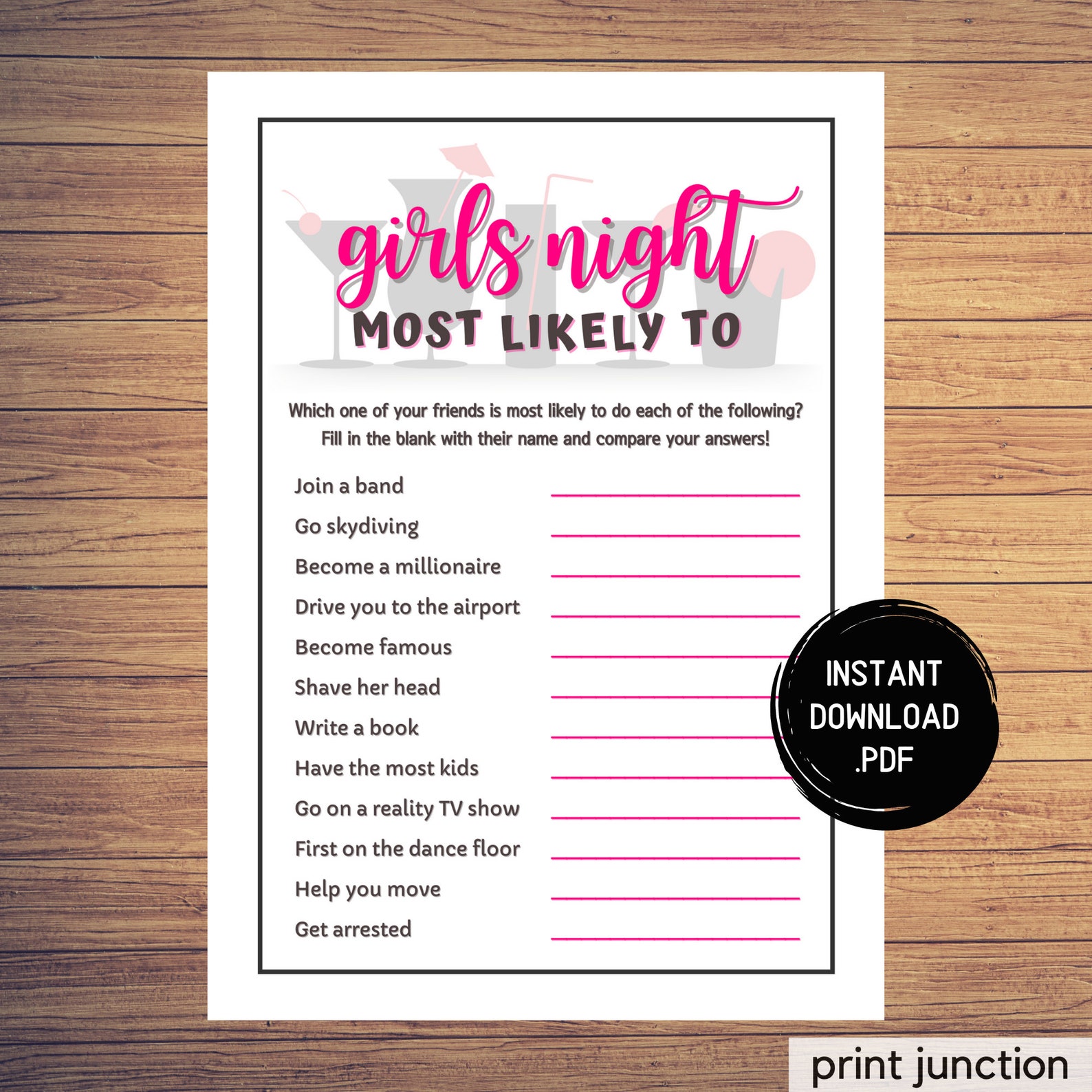 Girls Night Games, Zoom Girls Night, Ladies Night Party Games, Fun ...