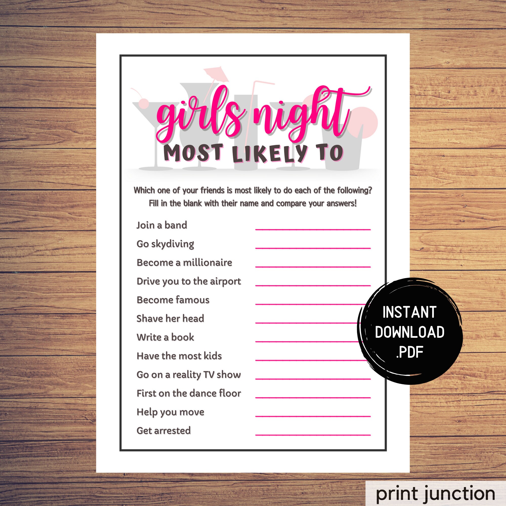 Girls Night Games, Zoom Girls Night, Ladies Night Party Games, Fun ...