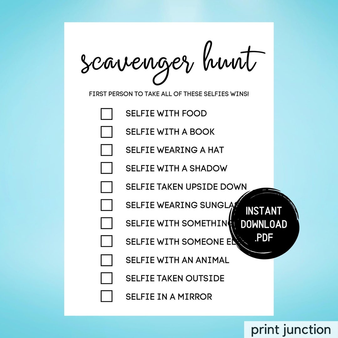 Selfie Scavenger Hunt Game: Printable Icebreaker (PDF Download) - Etsy