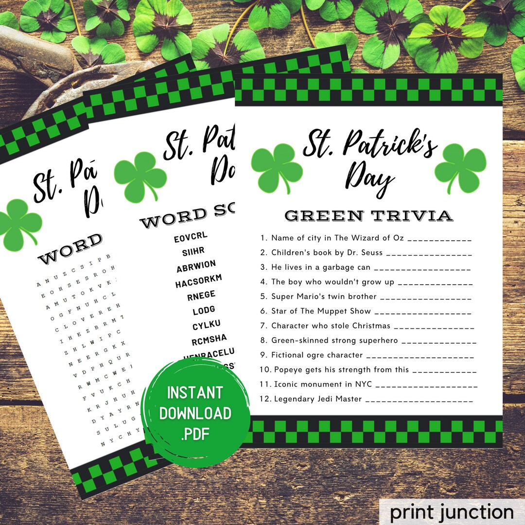 St Patricks Day Trivia, St Pattys Day Family Games, Kids St Patricks ...