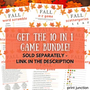 Fall Scattergories A-Z Game, Fall Party Games, Printable Autumn Game ...