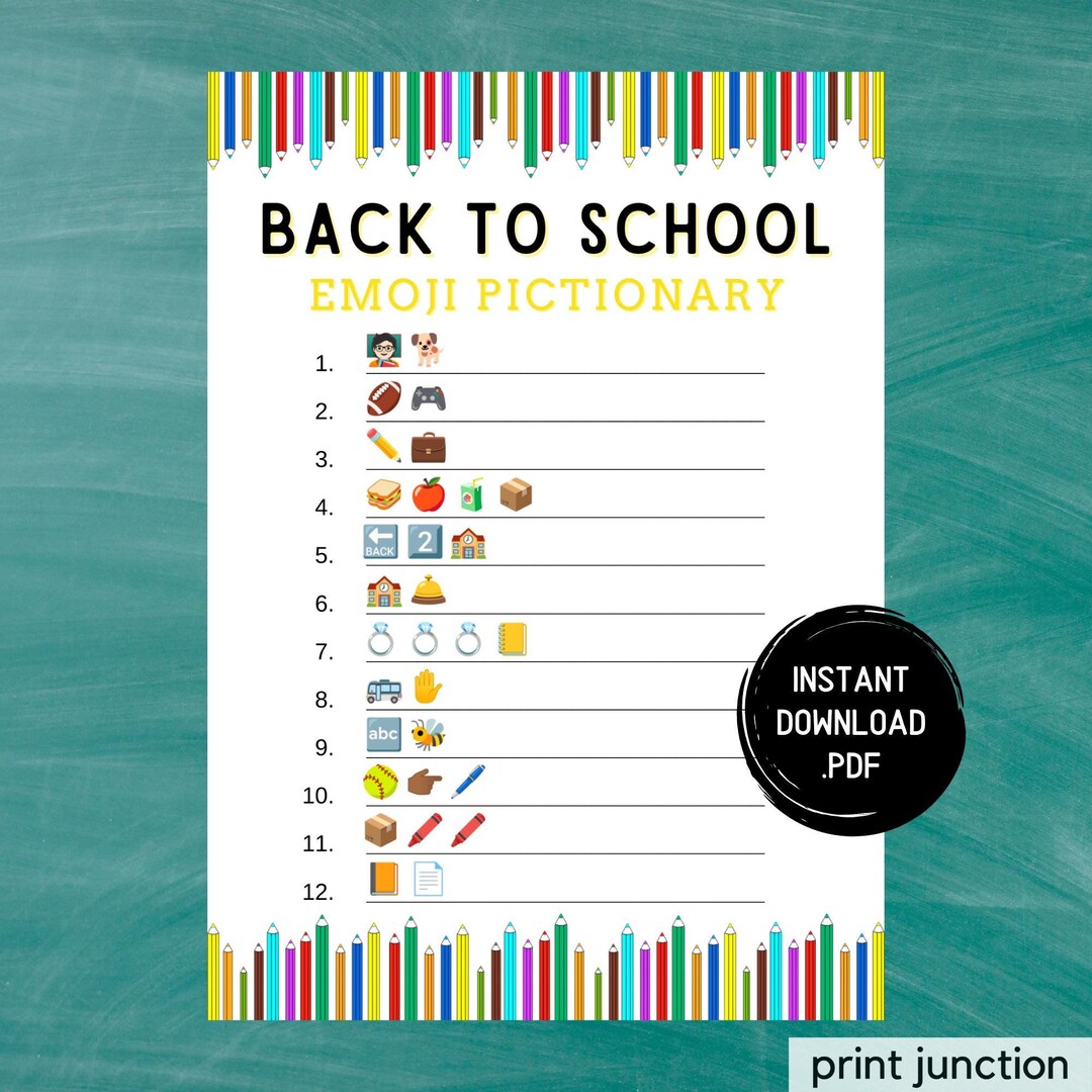 Back to School Game, Emoji Pictionary, First Day of School Activities ...