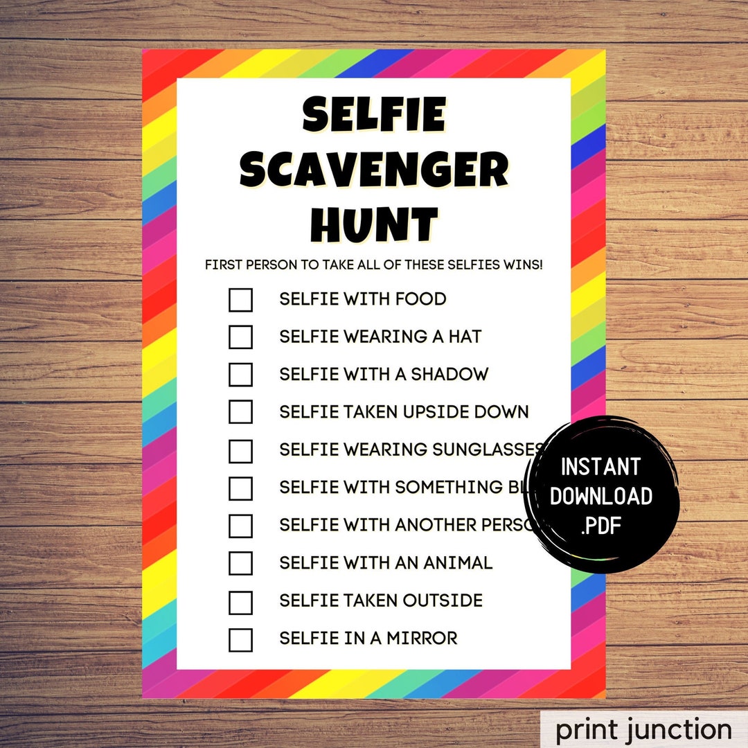 Selfie Scavenger Hunt Game, Sleepover Games, Family Reunion Games ...