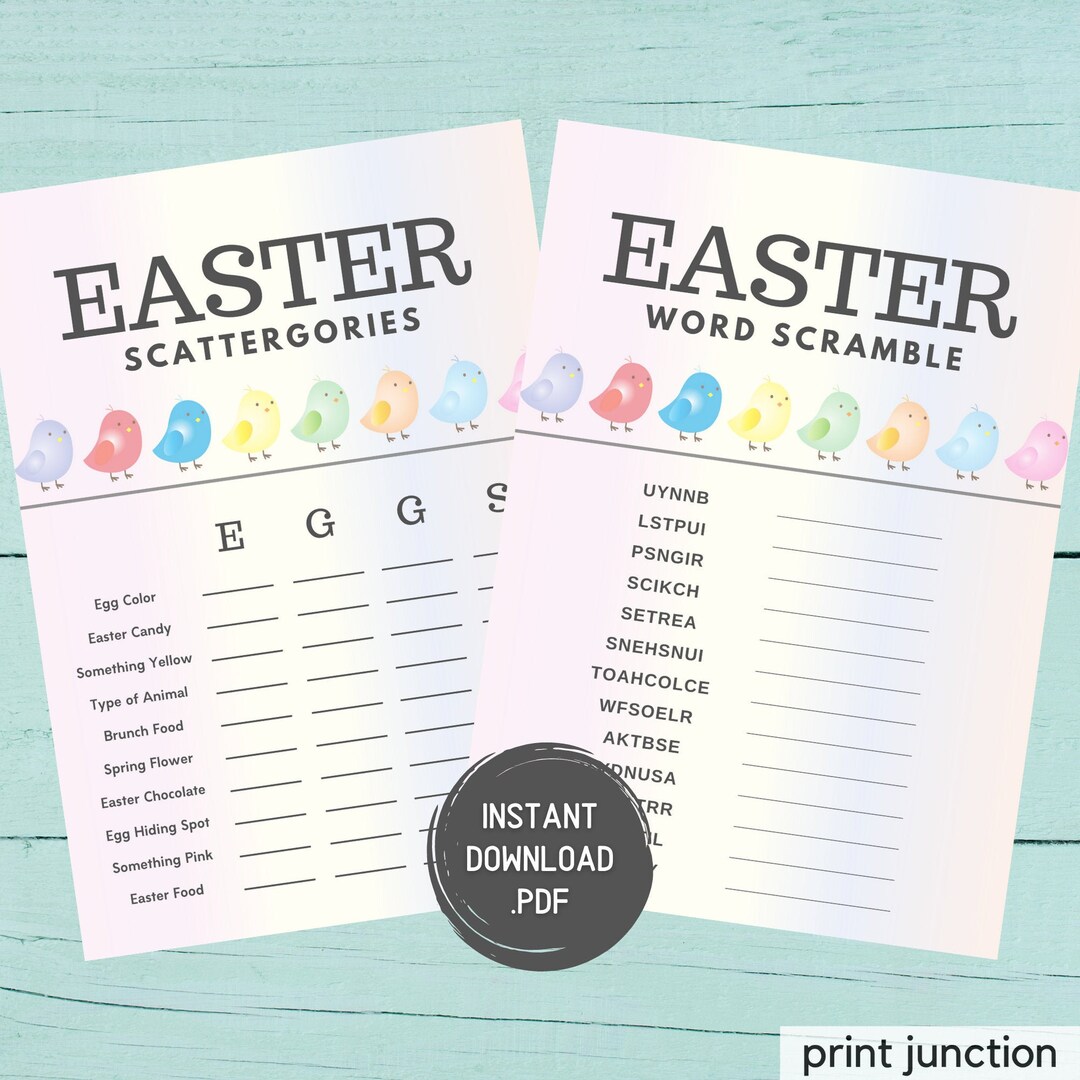 Easter Word Scramble & Scattergories Games (digital Download) - Etsy