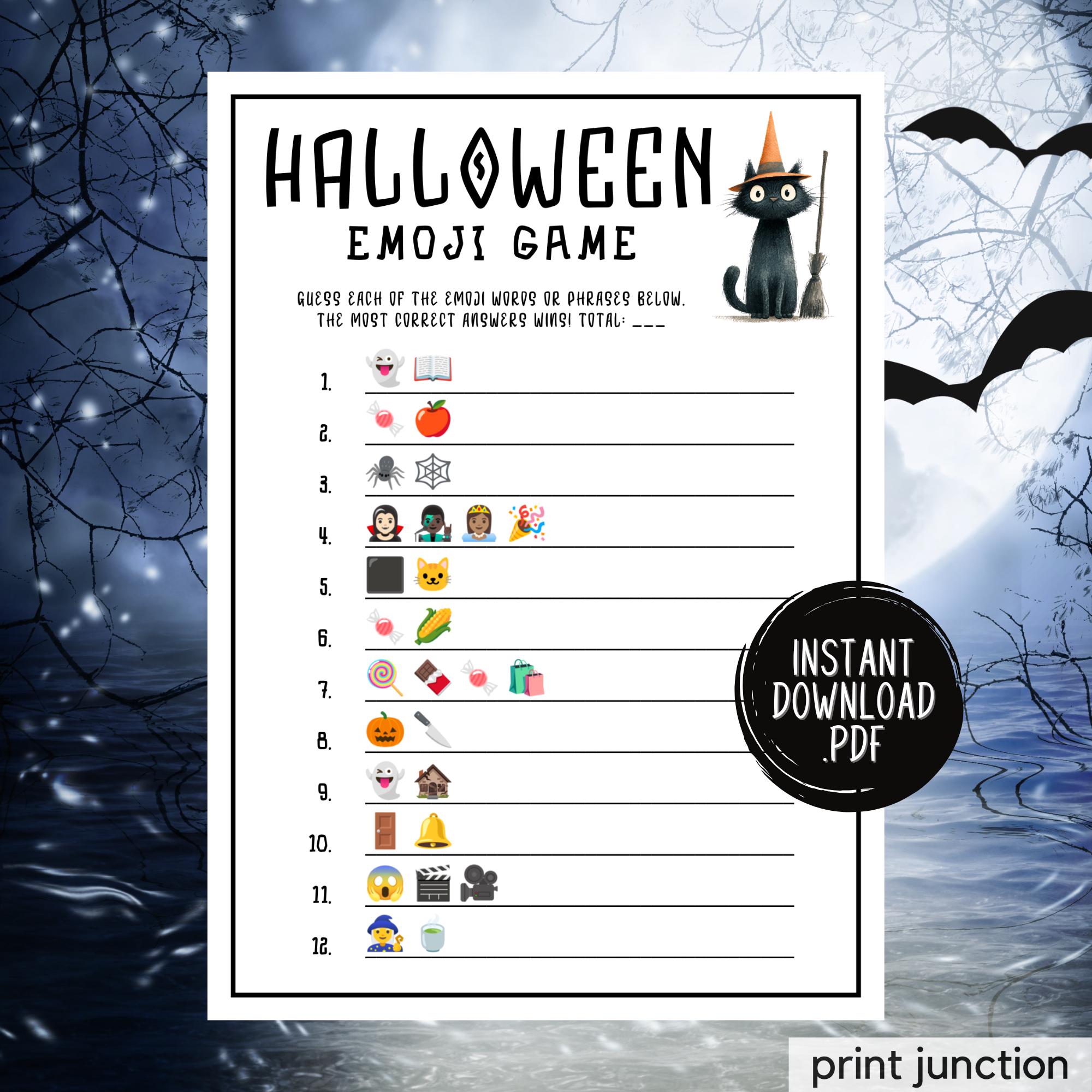 Halloween Emoji Games, Emoji Pictionary Halloween Game, Trick or Treat ...