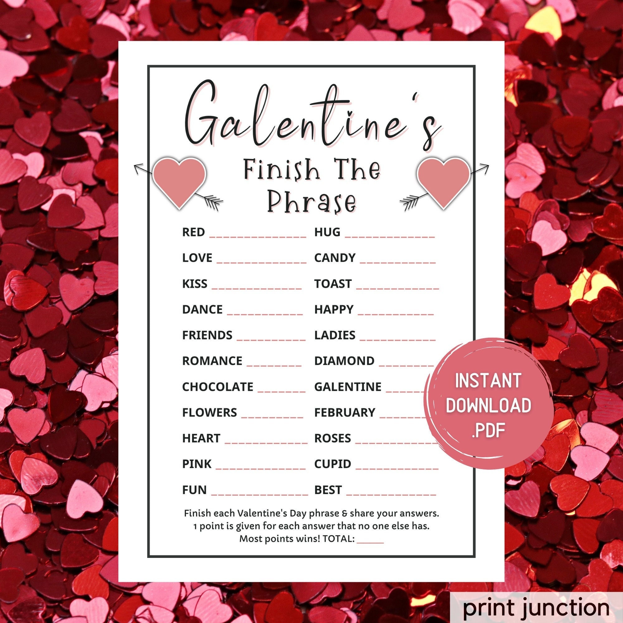 Galentines Day Finish the Phrase Game, Galentines Printable Game, Fun ...