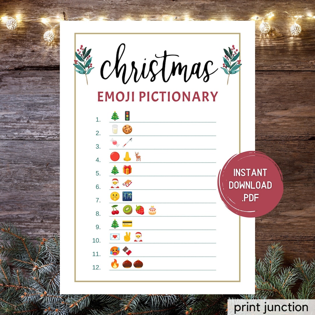 Christmas Emoji Pictionary Game, Xmas Emoji Games, Christmas Party ...
