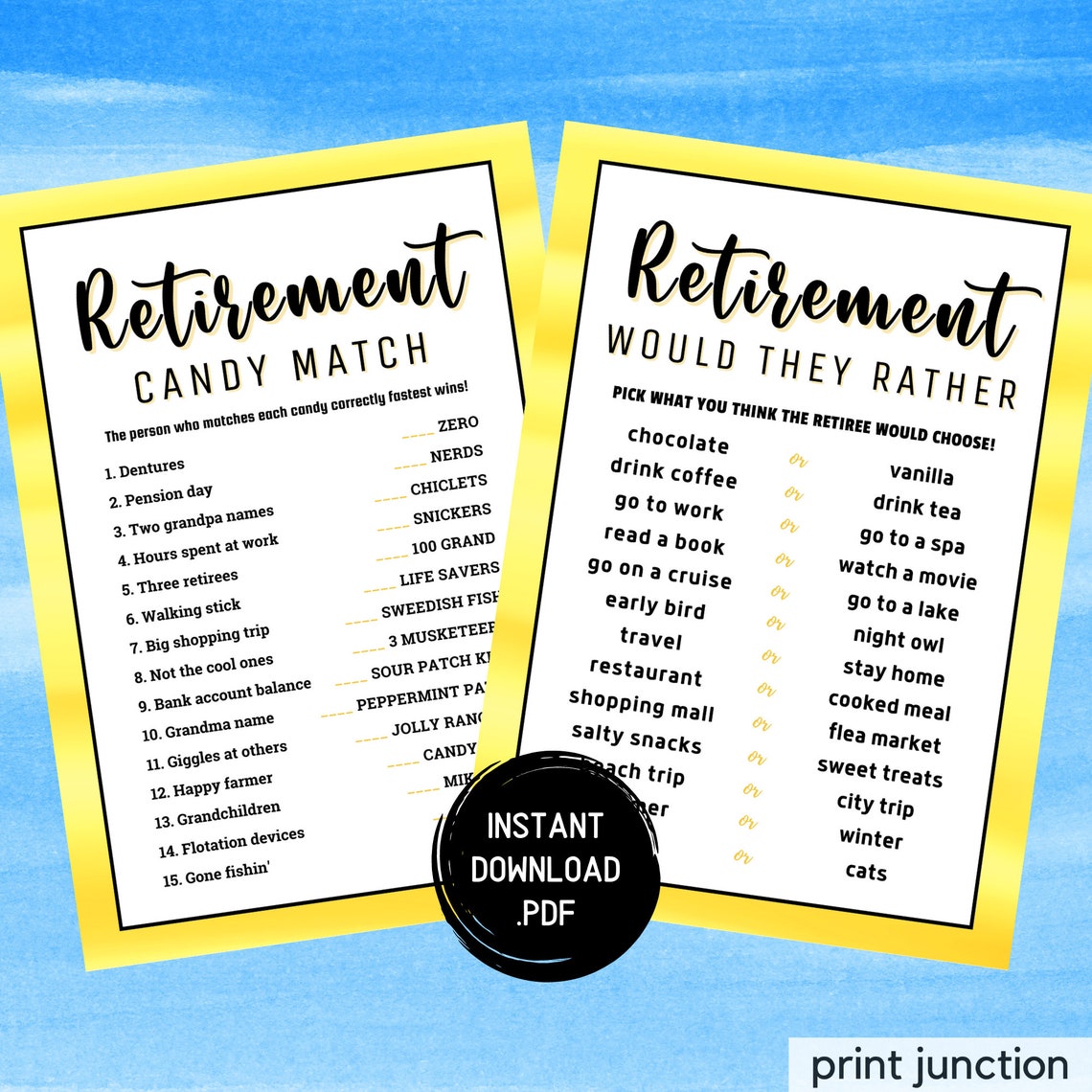 Retirement Games Retirement Party Games Virtual Retirement | Etsy
