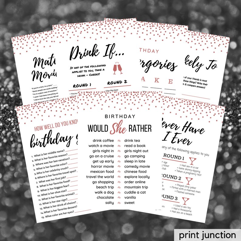Adult Birthday Games Bundle 30th Birthday Games Pack | Etsy
