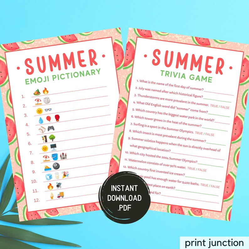 Summer Games Bundle: Printable Family Activities (digital Download) - Etsy