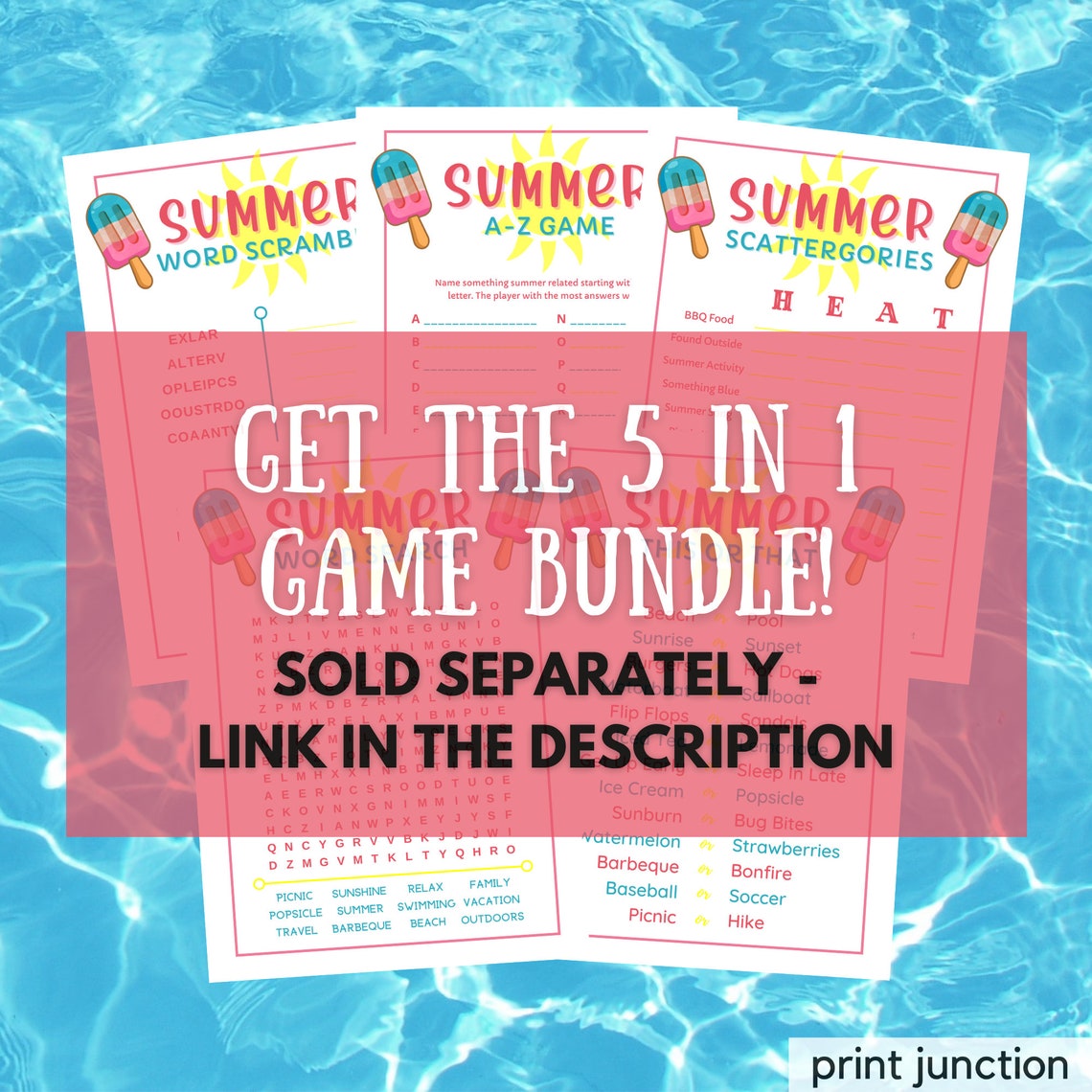 Summer Word Scramble Summer Games Summer Fun Games Summer - Etsy