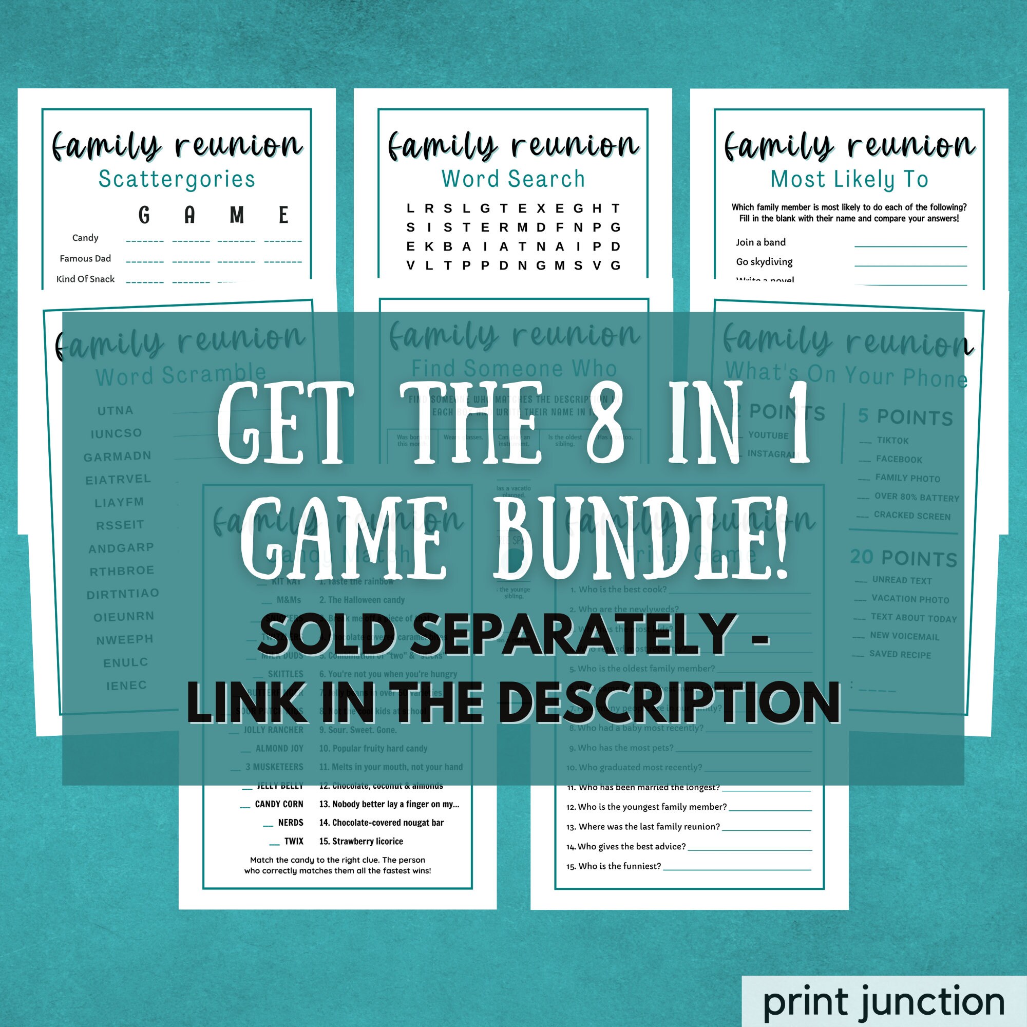 Family Reunion Find Someone Who Game, Family Gathering Activity, Guest ...