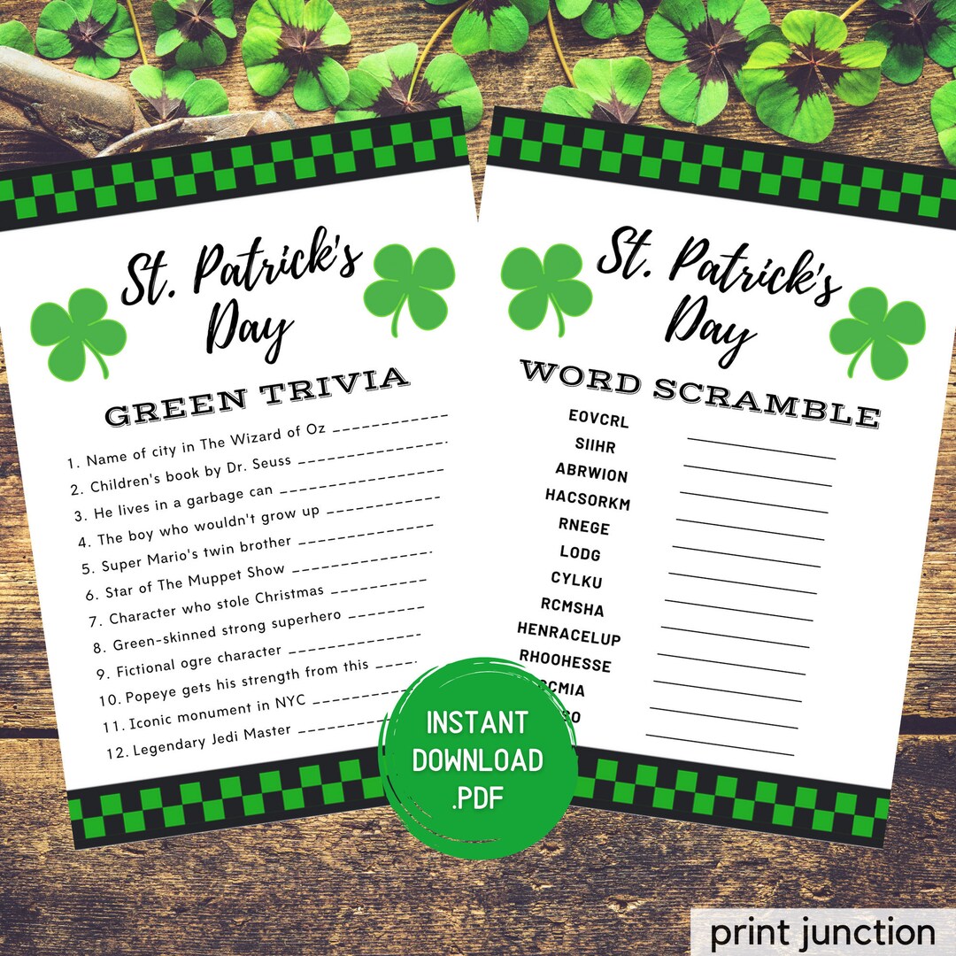 St Patricks Day Games - St Patricks Day Party Games - Green Trivia ...