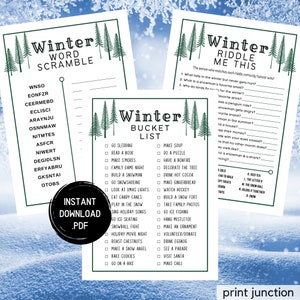 10 Winter Games Bundle, Printable Winter Games, Wintertime Activities ...