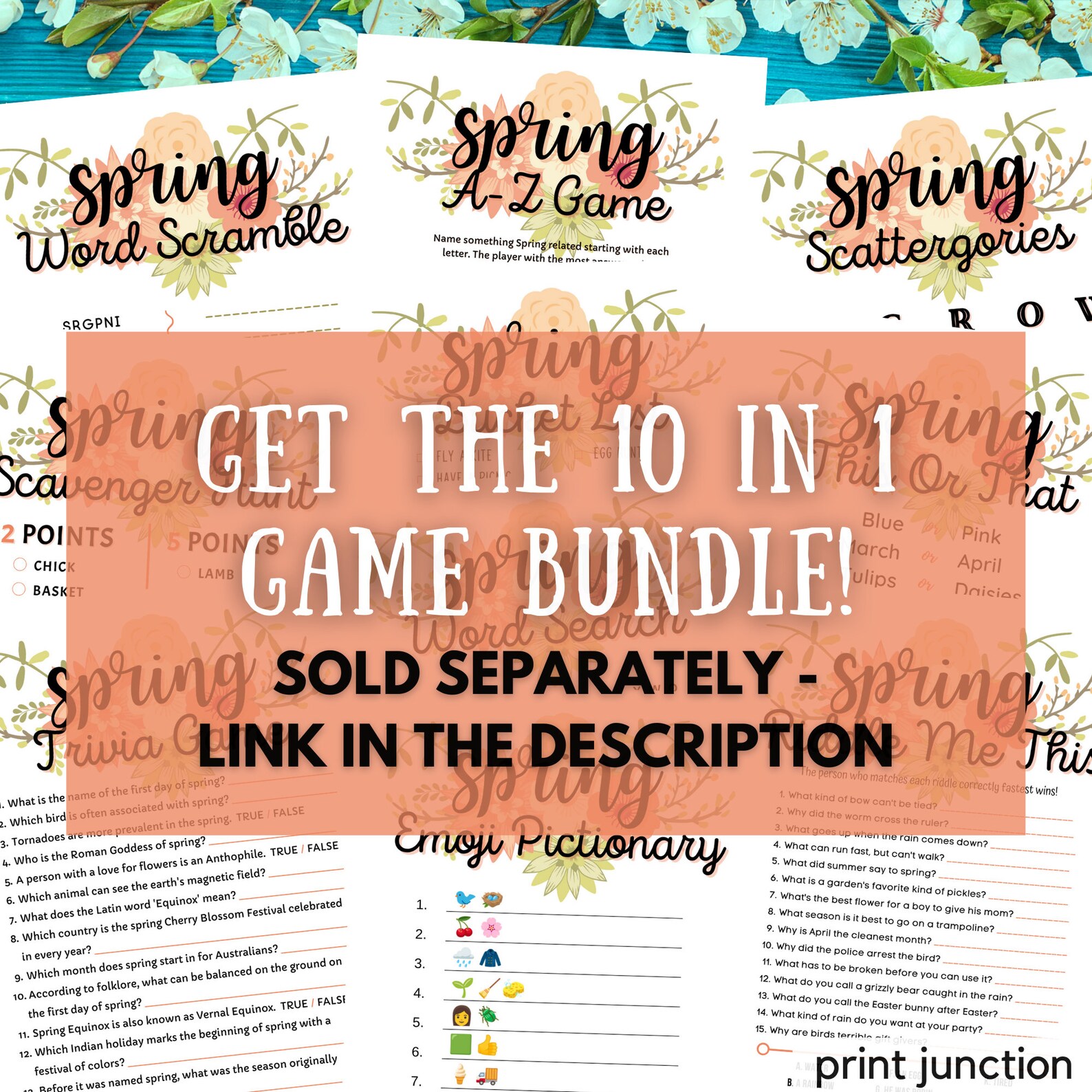 Spring Emoji Pictionary Game, Printable Springtime Games, Fun Spring ...