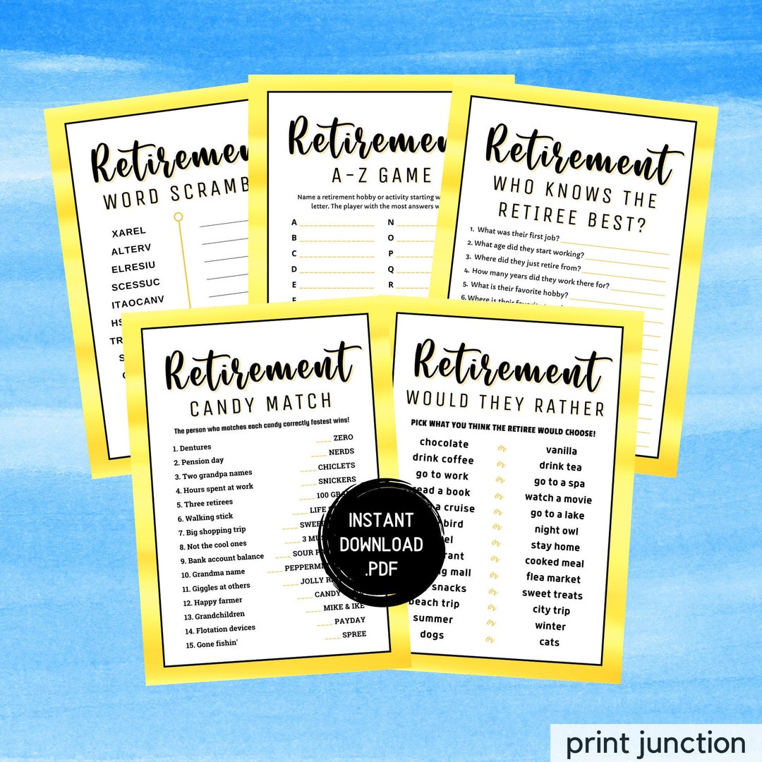 Retirement Party Games, Retirement Games, Virtual Retirement, Games for ...